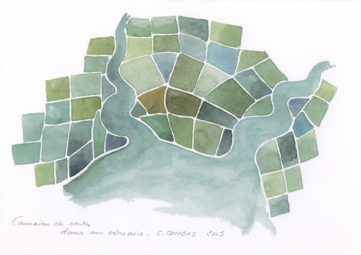 Camaïeu de verts dans un estuaire | Cécile Combaz, Artiste Peintre et ...